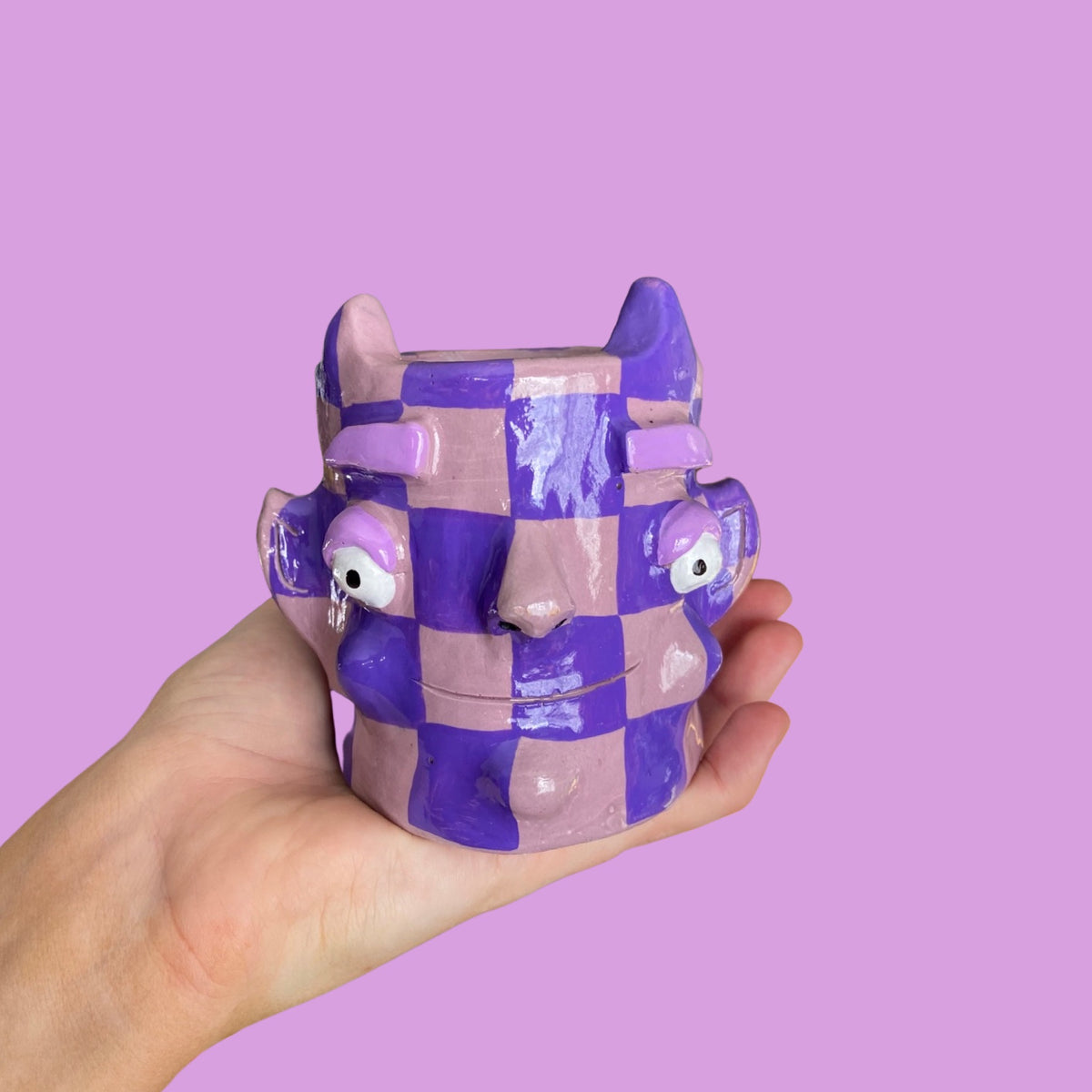 Lil' Purple Checkerboard Devil – PonkyWots