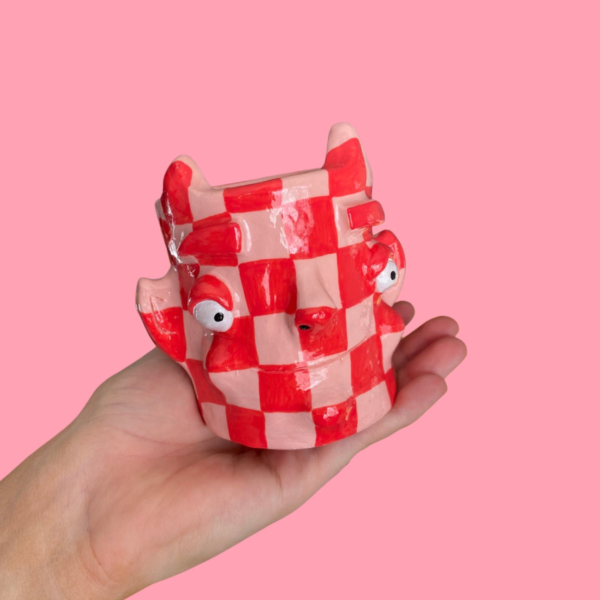 Lil' Pink N Red Checkerboard Devil – PonkyWots